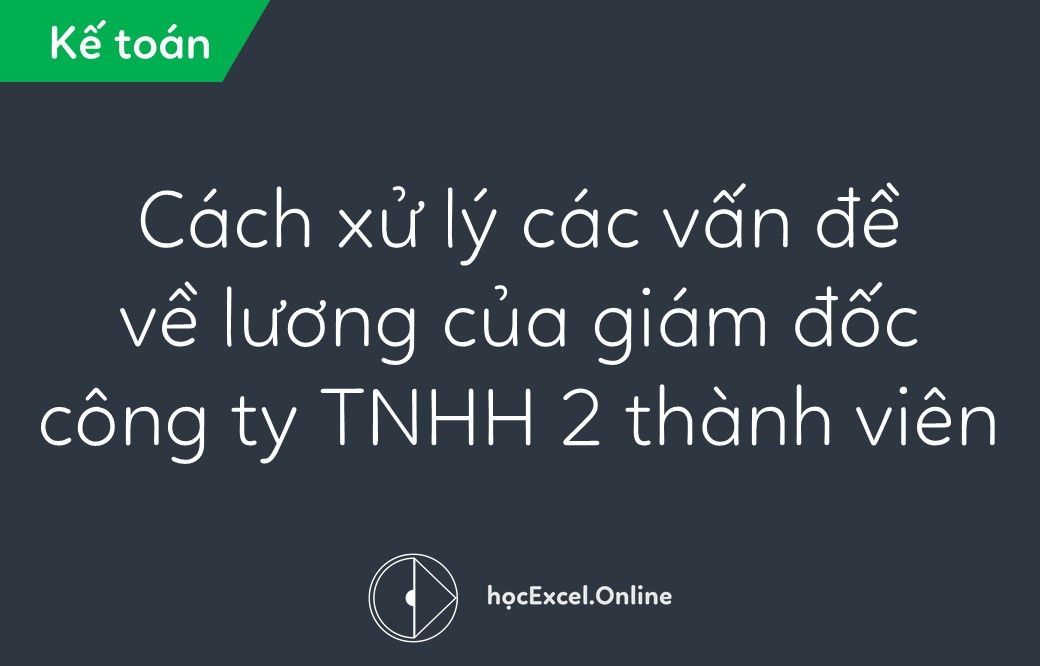 Cách xử lý các vấn đề về lương của giám đốc công ty TNHH 2 thành viên - Học Excel Online Miễn Phí