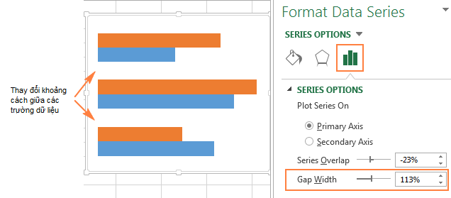 Change gap width H c Excel Online Mi n Ph 