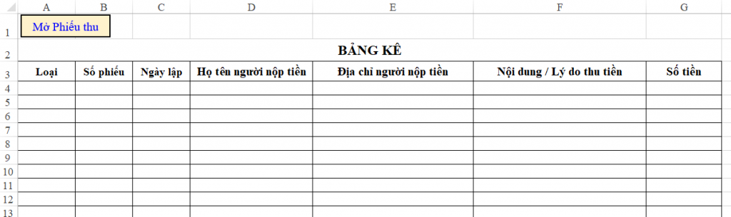 Excel VBA: Tạo SheetForm Phiếu thu, Phiếu chi - Phần 2