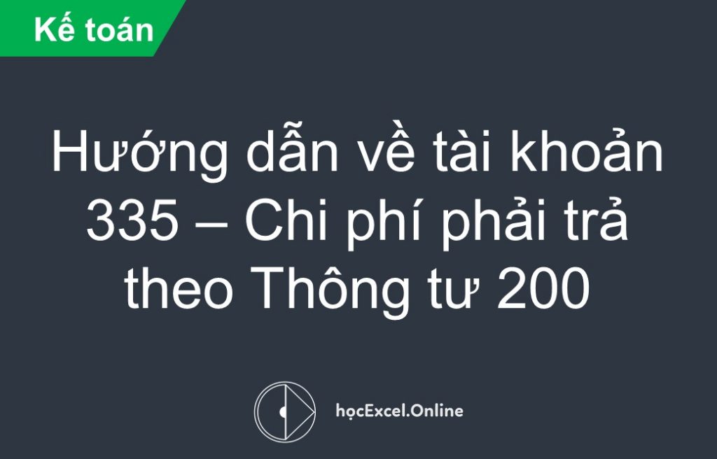 TK 335 - TT200 - Học Excel Online Miễn Phí