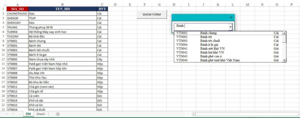 Combobox tra cứu dữ liệu bằng VBA - Học Excel Online Miễn Phí
