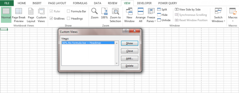Thiết lập custom views từ 3 chế độ hiển thị của một trang tính Excel ...