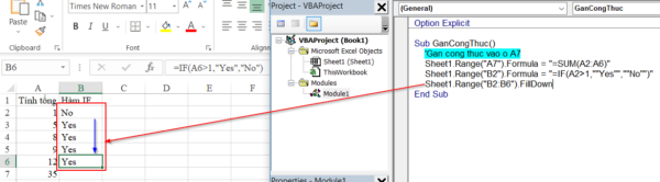 Hướng dẫn cách gán công thức vào ô và tự động lấy kết quả công thức Excel VBA - Học Excel Online ...