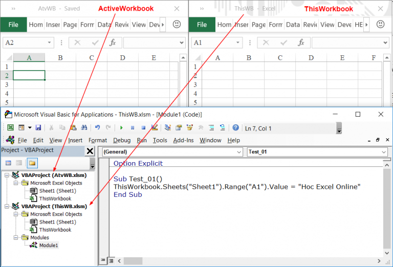 Hướng dẫn cách phân biệt ActiveWorkbook với ThisWorkbook khi lập trình VBA Excel - Học Excel ...