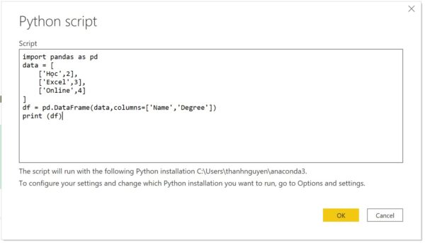 Cách chạy Python trong Power BI Power Query - Học Excel Online Miễn Phí